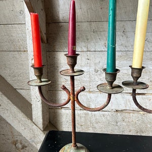 2 Iron Candelabra Candlestick Holders - Each Holds 3 Tapper ...