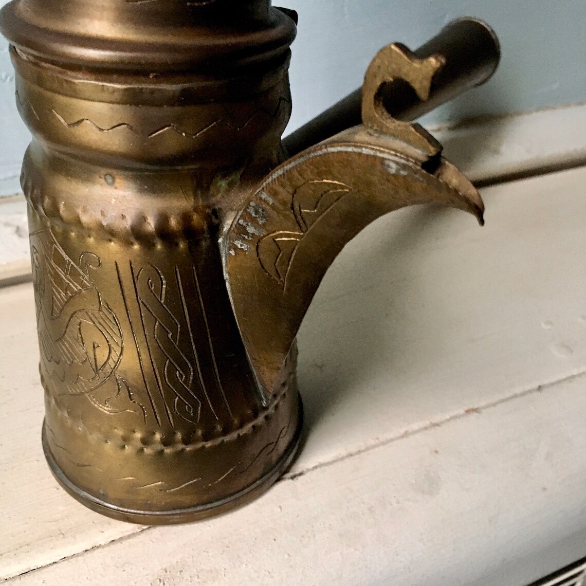 Antique 19th Century Middle Eastern Brass Dallah With Stick | Etsy