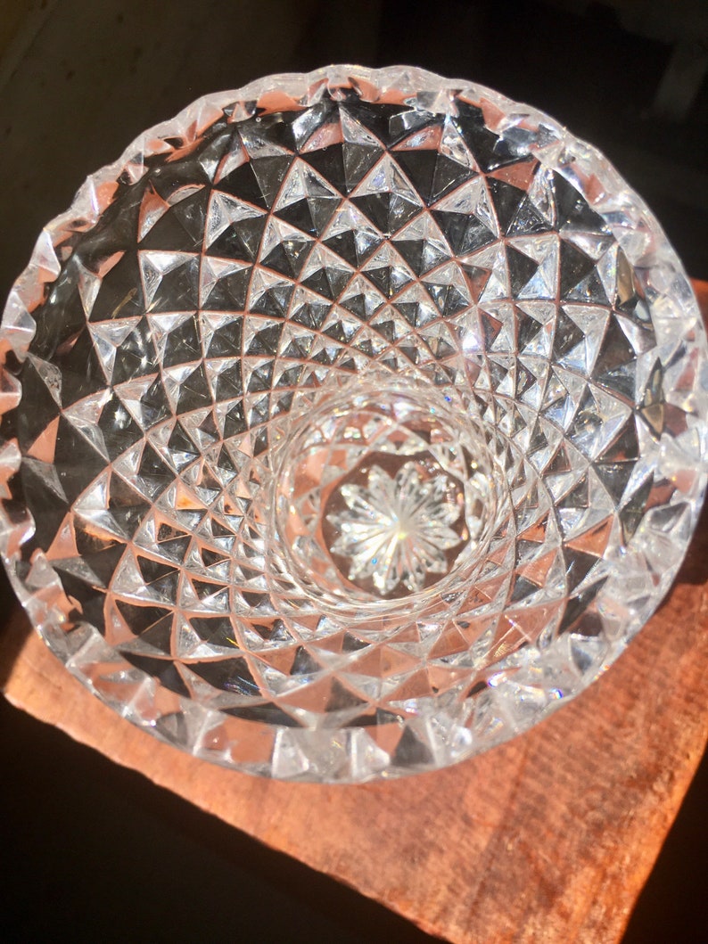 Crystal Vase Diamond Cut Small Cut Glass Vase Fluted - Etsy