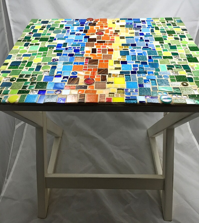 Rectangular Mosaic Side Table | Etsy