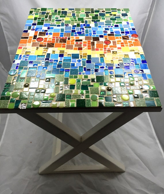 Rectangular Mosaic Side Table | Etsy