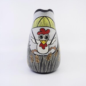 Wheel Thrown, Hand Carved, Sgraffito Porcelain Drink Pitcher With a ...