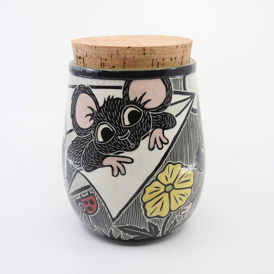 Handmade Wheel Thrown Sgraffito Mouse Flying in a Paper - Etsy
