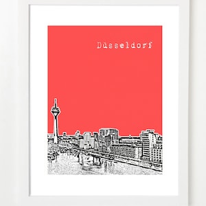 Dusseldorf Poster Germany City Skyline Art Print Dusseldorf Art Print ...