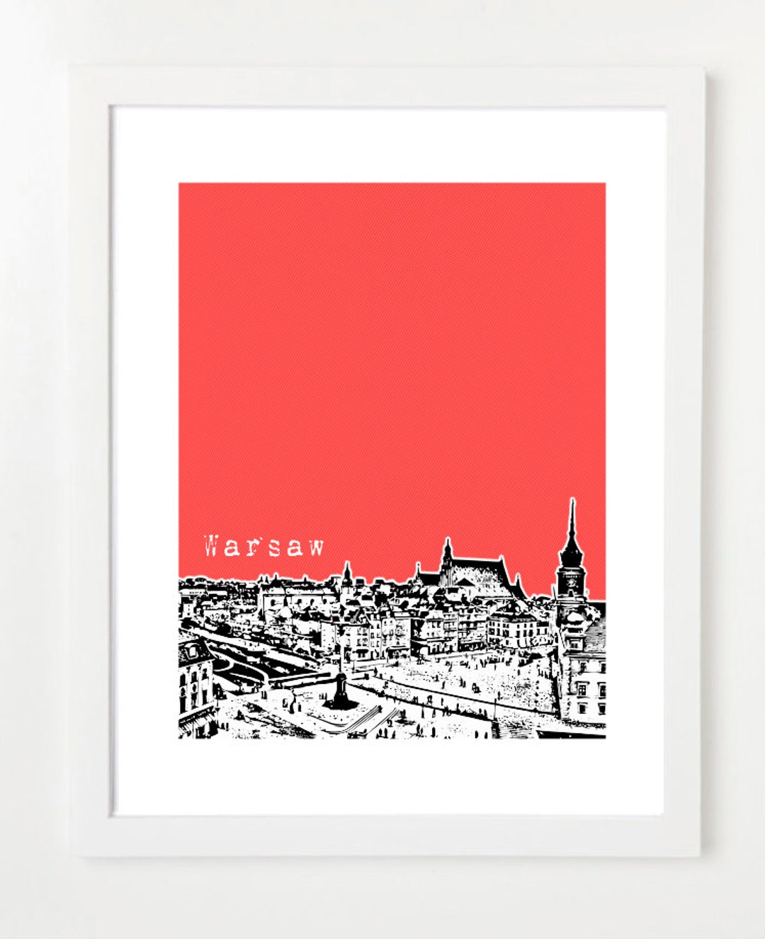 Warsaw Poland Skyline Poster City Skyline Series Art Print - Etsy