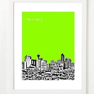 Calgary Alberta City Skyline Poster Calgary Fine Art Print VERSION 2 - Etsy