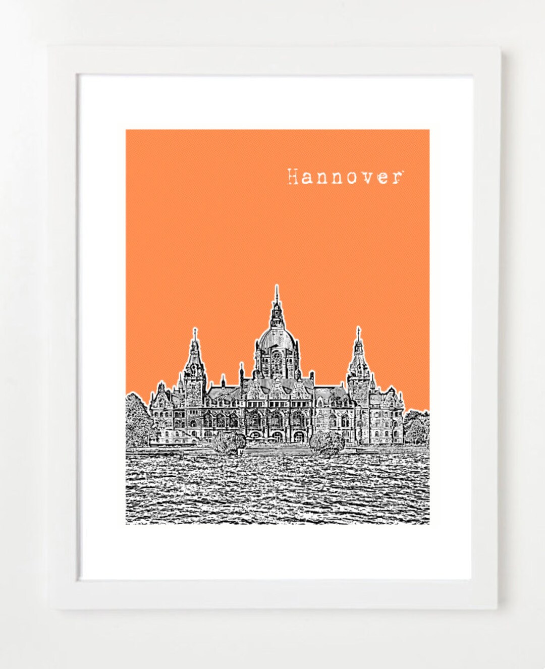 Hannover Germany Skyline Poster Hannover Art Print Gift for Husband ...