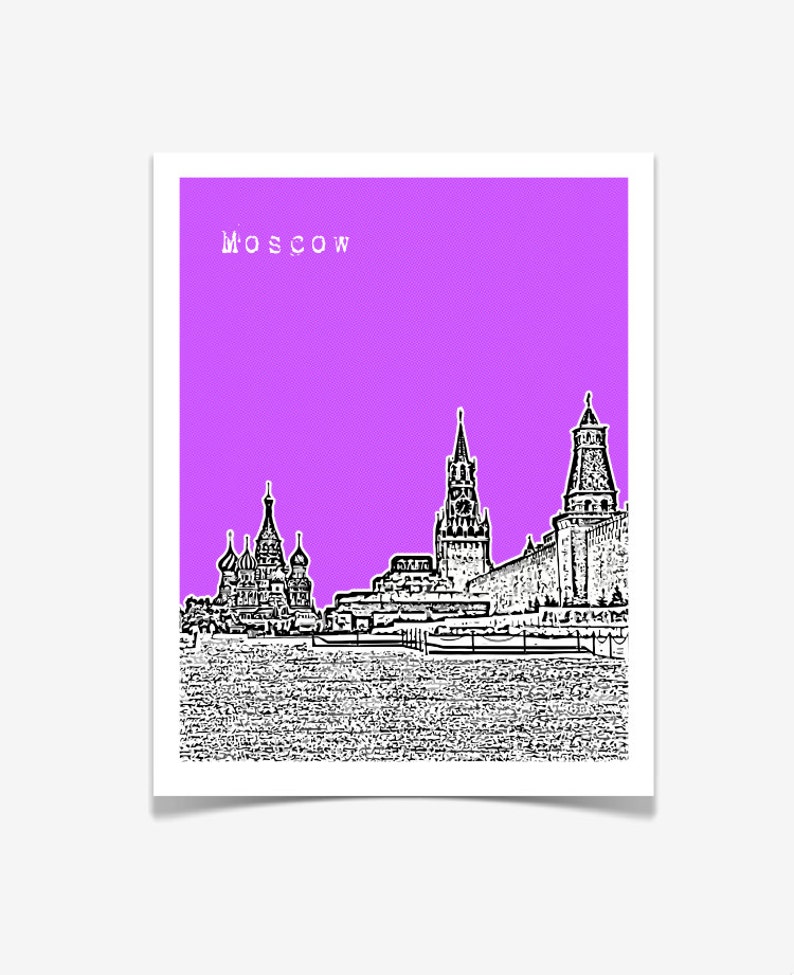 Moscow Art Print Moscow Russia City Skyline Poster Version - Etsy