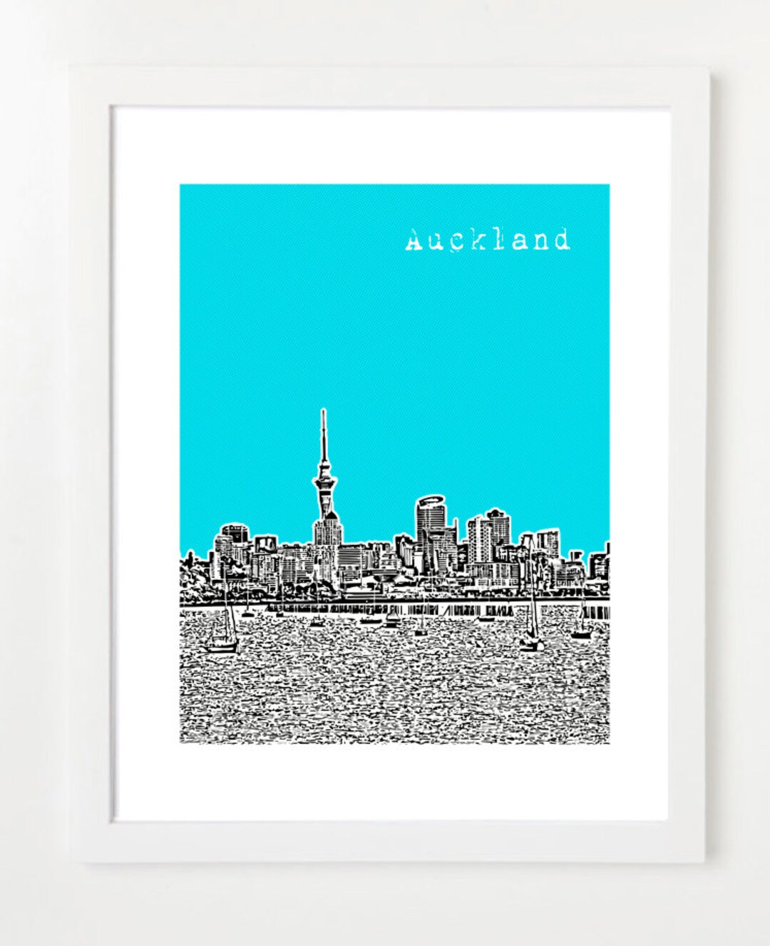 Auckland Art Print Auckland, New Zealand Skyline Poster Auckland City ...