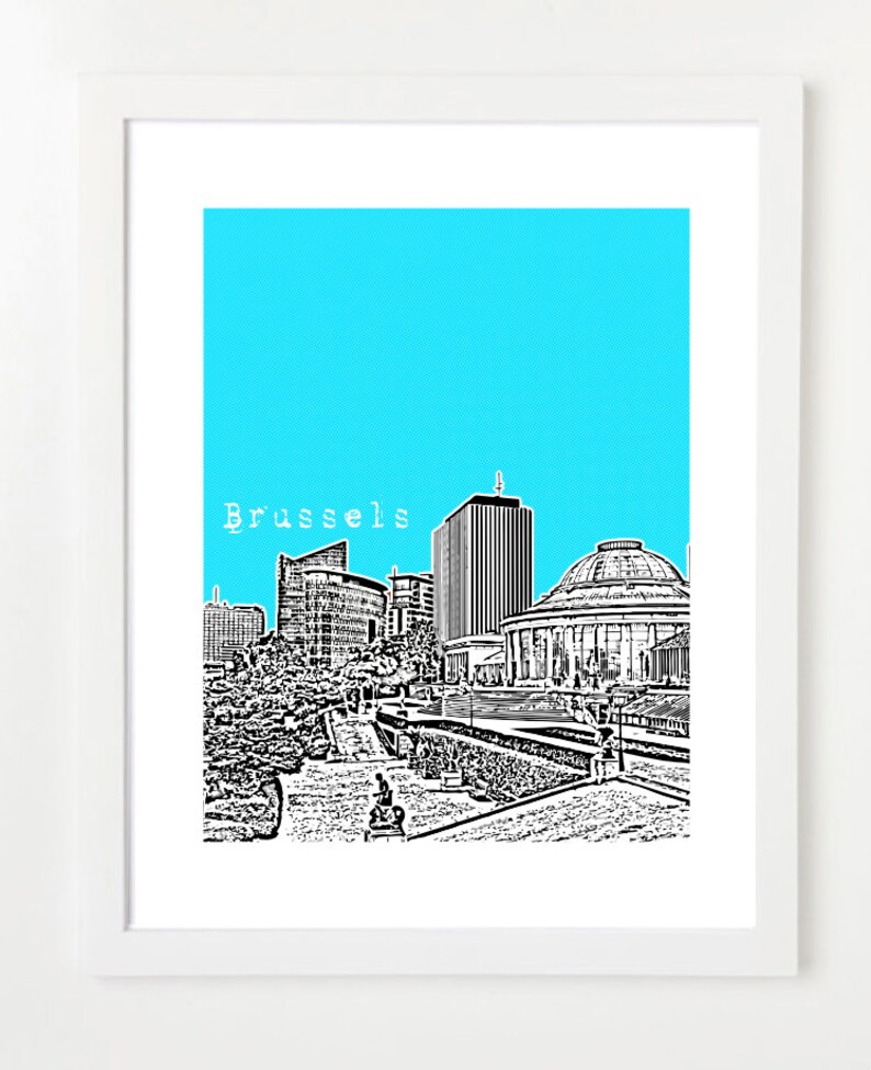 Brussels Poster Belgium Art Print Brussels City Skyline - Etsy