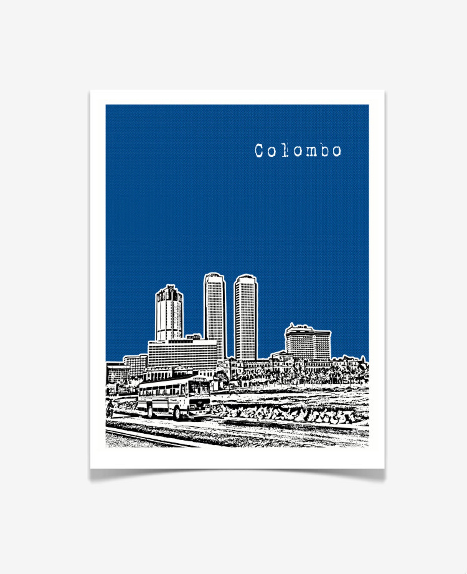 Colombo Sri Lanka Poster Skyline Art Print Colombo Poster - Etsy
