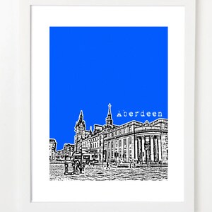 Aberdeen Scotland Art Print Aberdeen City Skyline Series Poster - Etsy