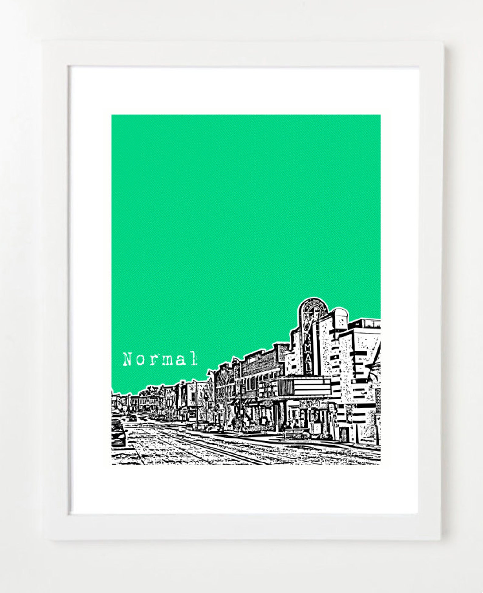 Normal Illinois Poster City Art Print Downtown Normal - Etsy