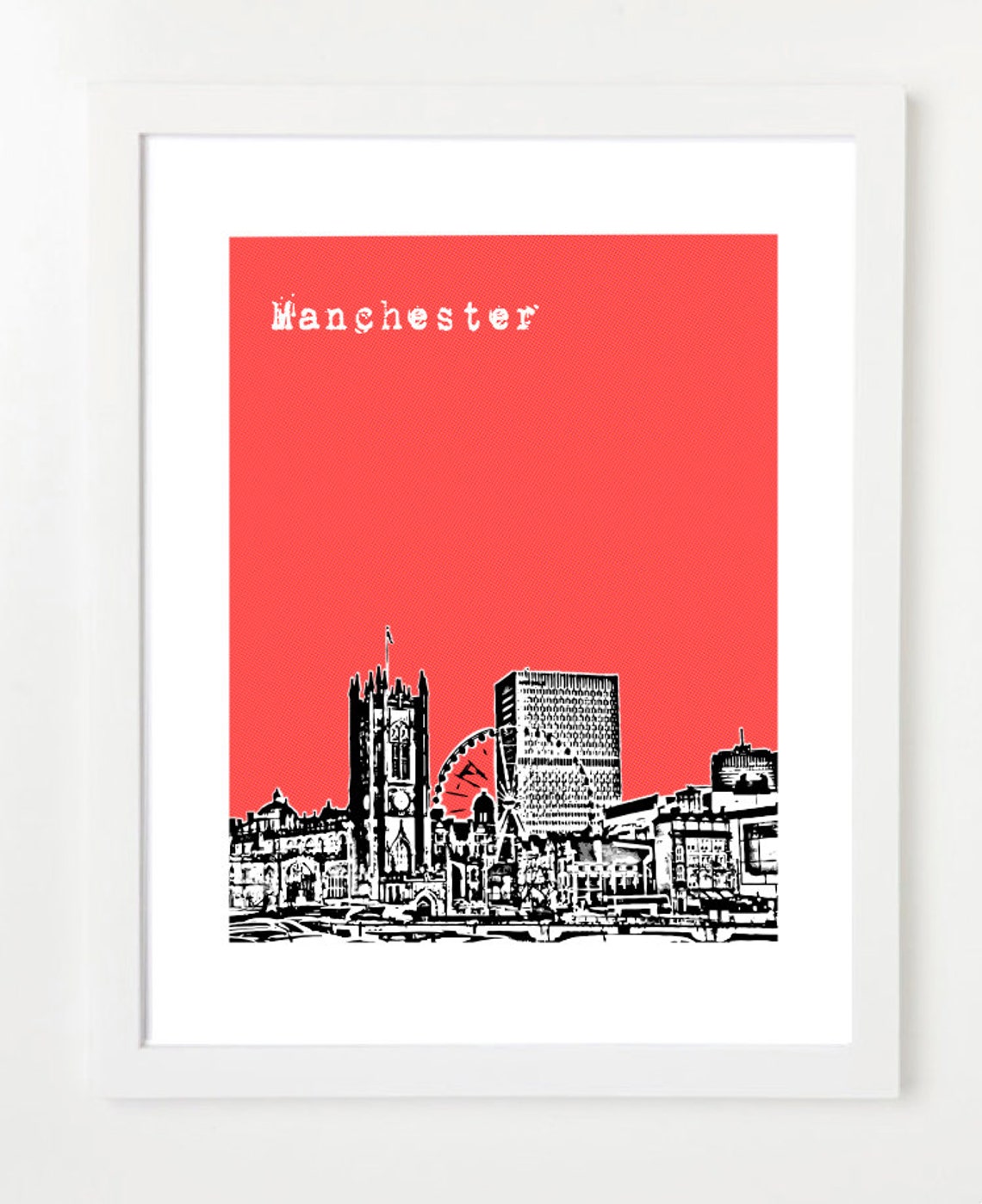 Manchester England Manchester UK City Skyline Art Print - Etsy
