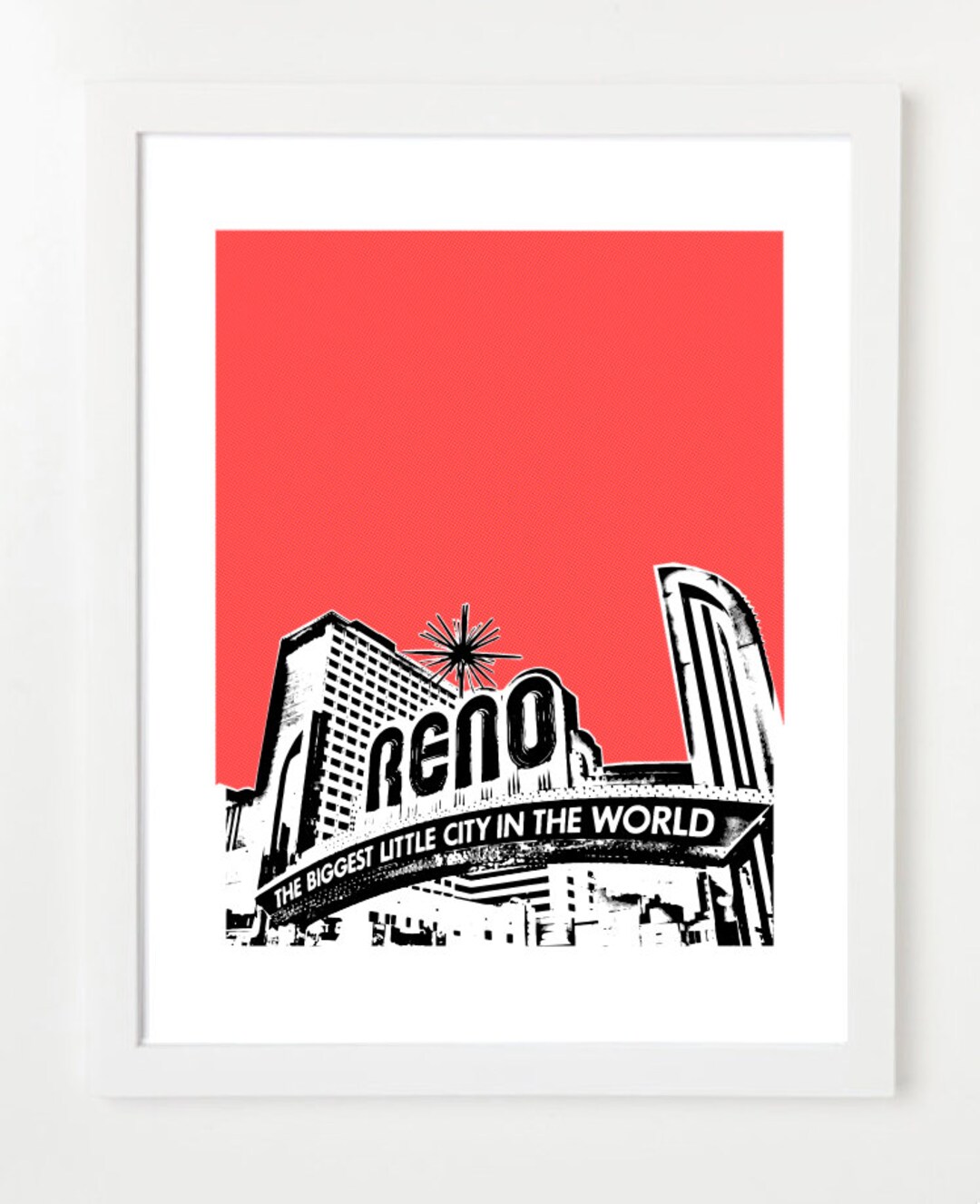 Reno Nevada Art Print Reno City Skyline Art Print VERSION 2 - Etsy