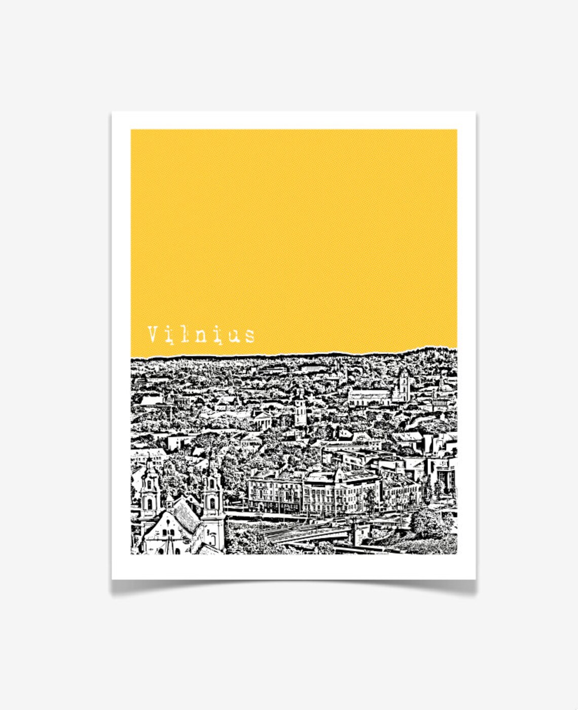Vilnius Skyline Poster Vilnius Lithuania City Skyline Series | Etsy