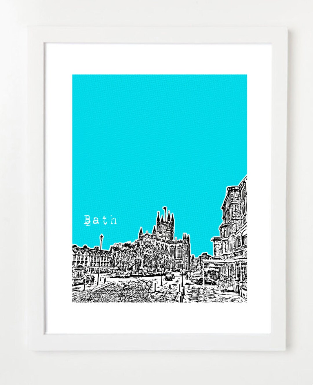 Bath, United Kingdom Poster Bath Abbey Bath England Skyline Art Print ...