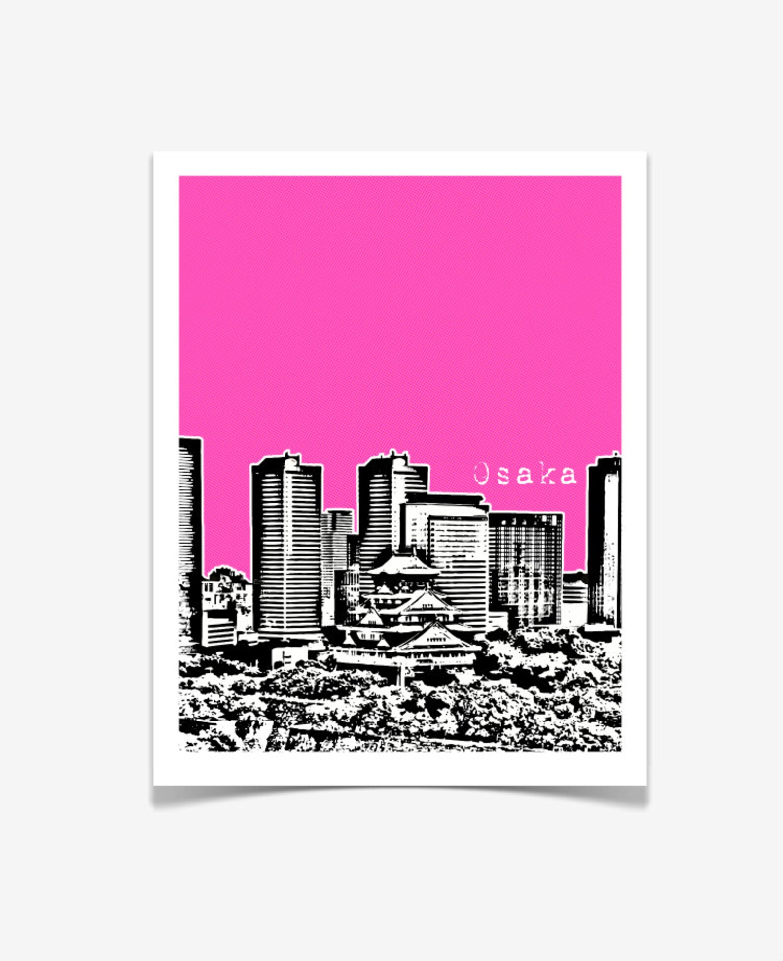 Osaka Japan Skyline Poster Osaka City Skyline Art Print - Etsy