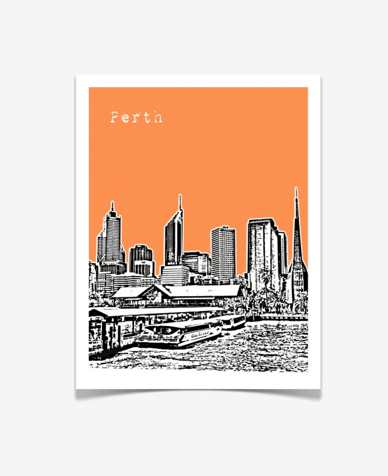 Perth Skyline Poster Perth City Series Art Print Perth | Etsy
