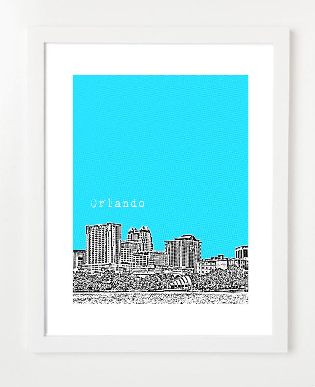Orlando Skyline Poster Orlando Florida Print Orlando City Art Orlando ...