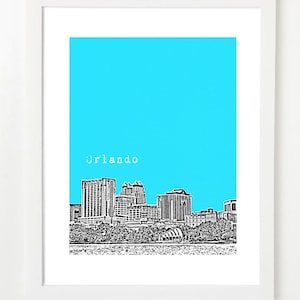 Orlando Skyline Poster Orlando Florida Print Orlando City Art Orlando ...