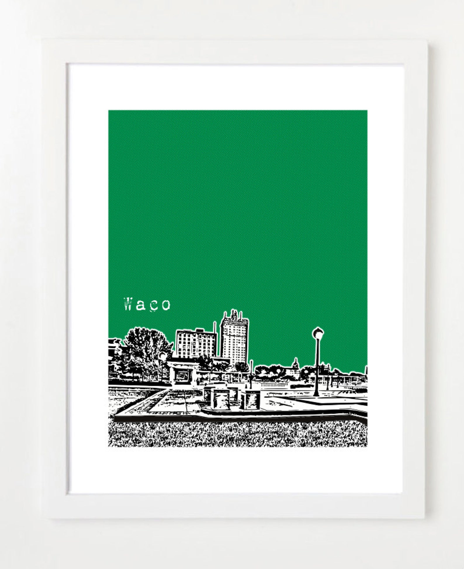 Skyline Poster Waco Texas Art Print unique Nursery Decor - Etsy