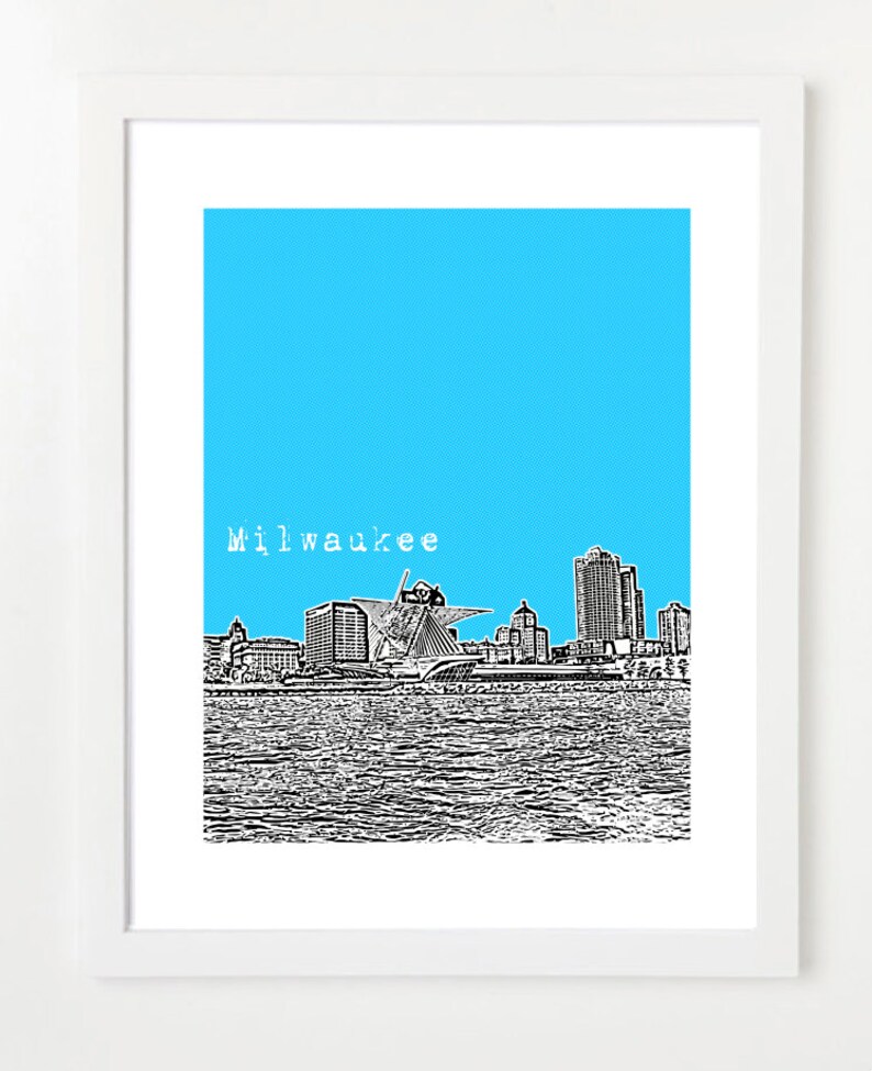 Milwaukee Art Print Milwaukee Skyline Poster Milwaukee WI | Etsy