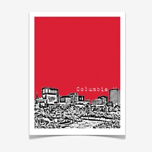 Columbia South Carolina Poster City Skyline Art Print Columbia, SC Art ...