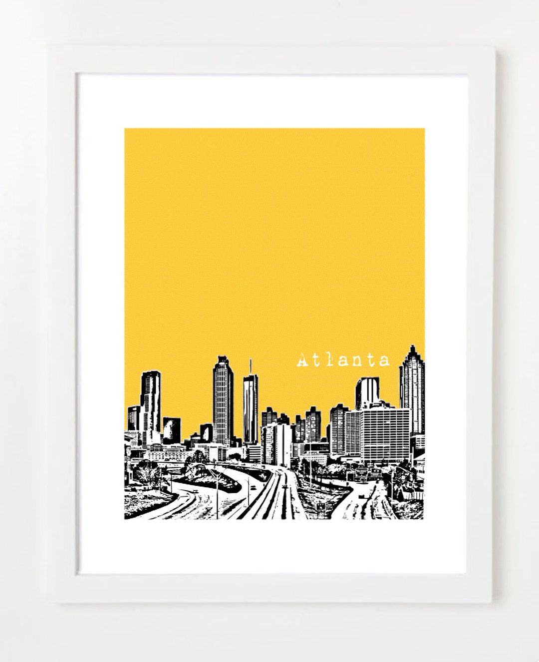 Atlanta Skyline Poster City Art Print Atlanta Georgia 8x10 Image ...