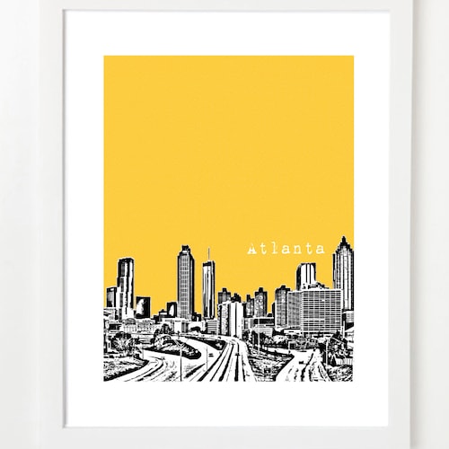 Atlanta Skyline Poster City Art Print Atlanta Georgia - Etsy
