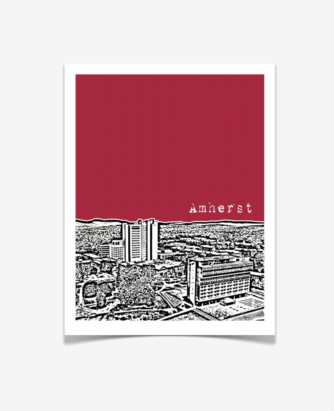Amherst Poster Amherst City Skyline Series Art Print | Etsy