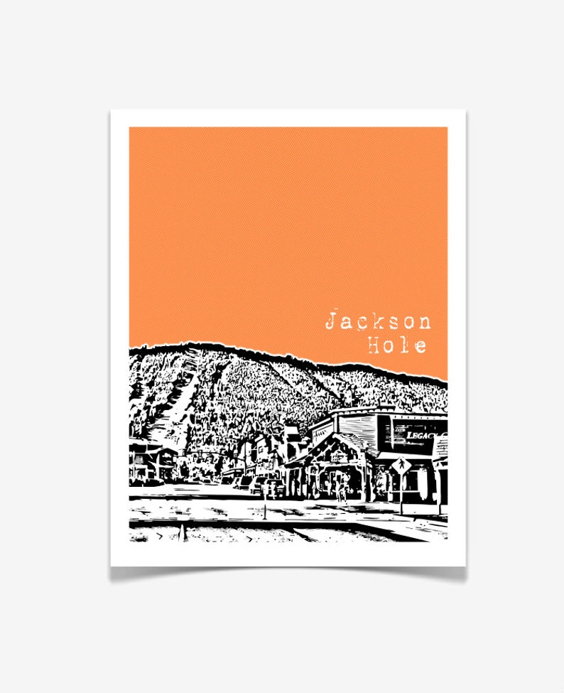 Jackson Hole Poster Art Print Wyoming City Poster | Etsy