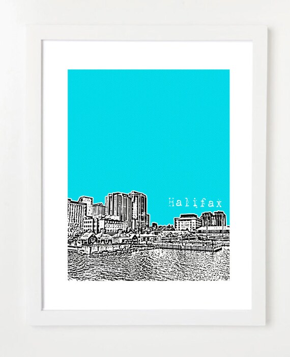 Halifax Skyline Poster Halifax City Skyline Art Print | Etsy