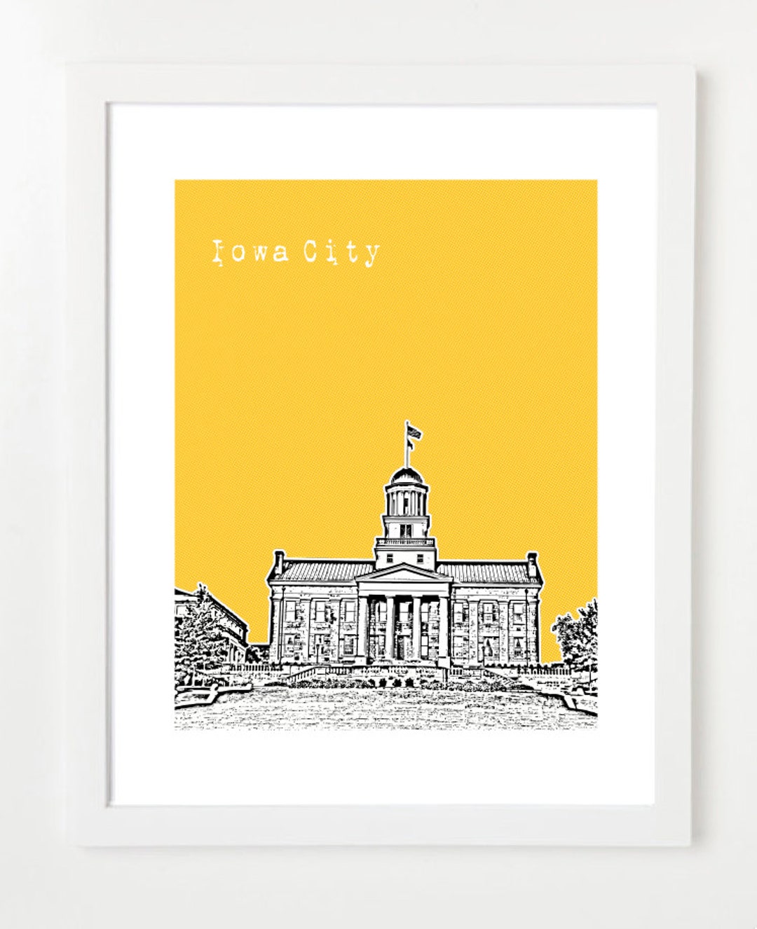 Iowa City Art Capitol Building Iowa City Skyline Series Poster VERSION ...