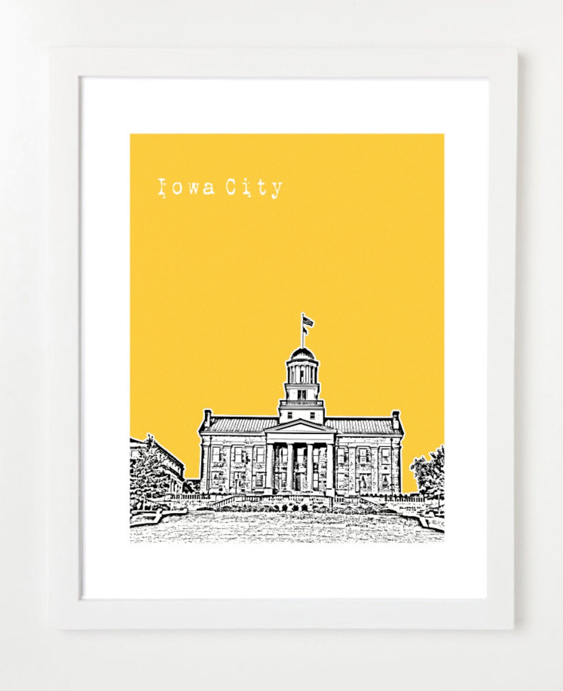 Iowa City Art Capitol Building Iowa City Skyline Series | Etsy