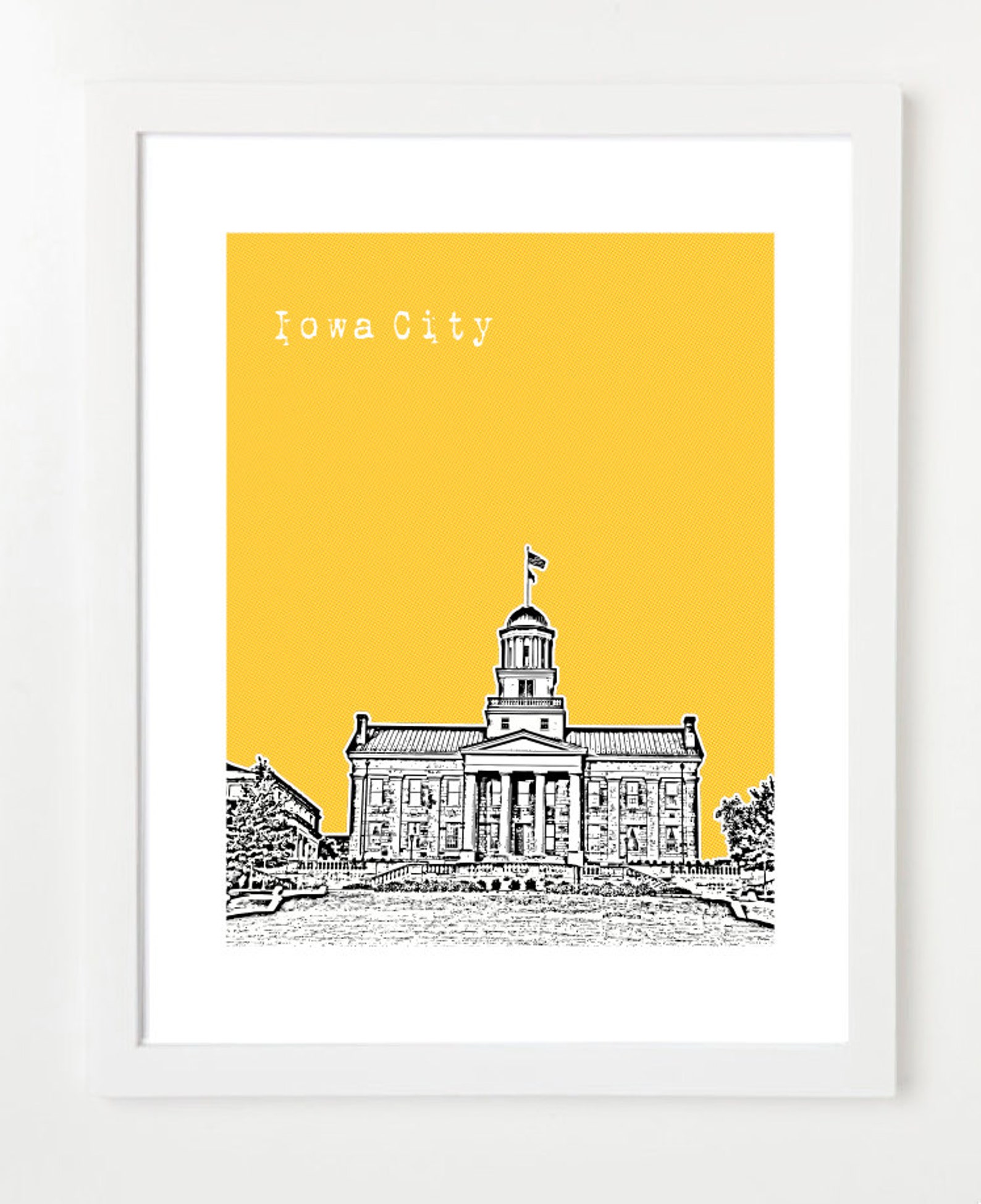 Iowa City Art Capitol Building Iowa City Skyline Series | Etsy