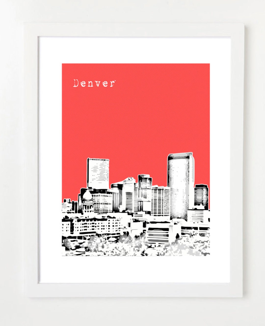 Denver Skyline Poster Denver, Colorado Art Print City Skyline Series ...