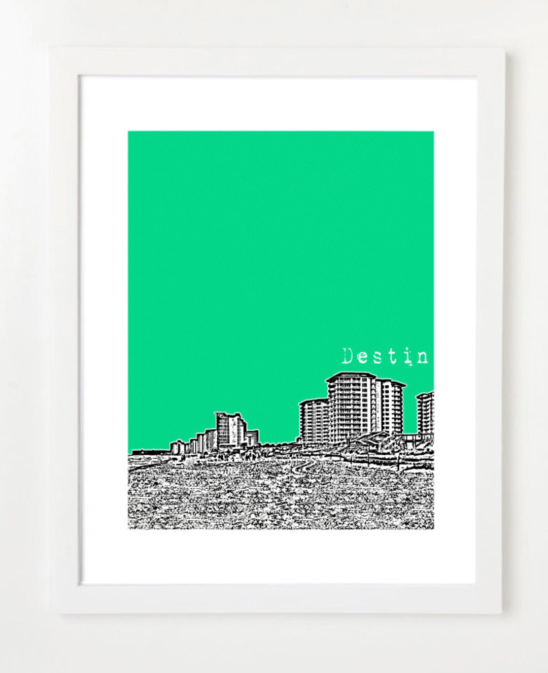 Destin Florida Skyline Poster Destin City Skyline Series - Etsy