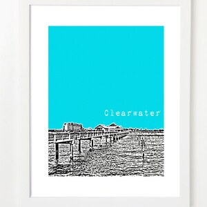 Clearwater, Florida Art Print Clearwater City Skyline Series Poster ...