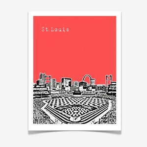 St Louis Missouri Skyline City Art Print Poster for Office or Nursery ...