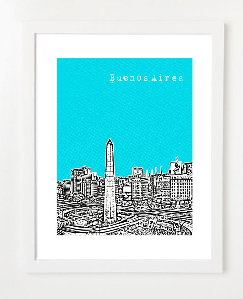 Buenos Aires Argentina Art Poster City Skyline Series Art Etsy