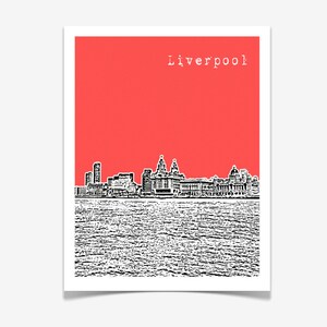 Liverpool, England Poster Liverpool City Skyline Series Art Print ...