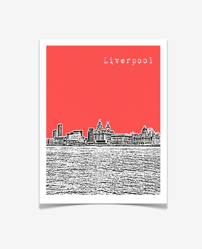 Liverpool England Poster Liverpool City Skyline Series Art | Etsy