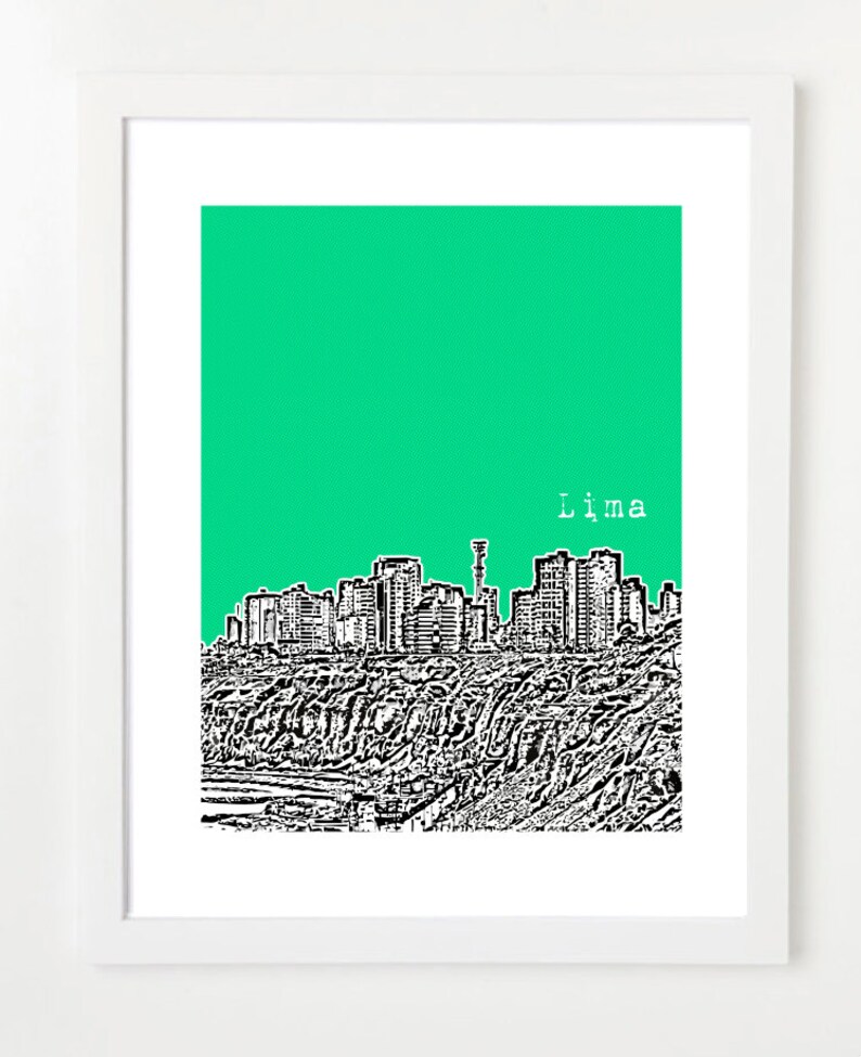 Lima Peru City Skyline Series Poster Lima Print South - Etsy