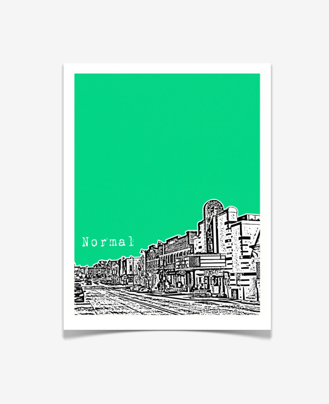 Normal Illinois Poster City Art Print Downtown Normal - Etsy