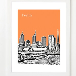 Perth Skyline Poster Perth City Series Art Print Perth Australia - Etsy