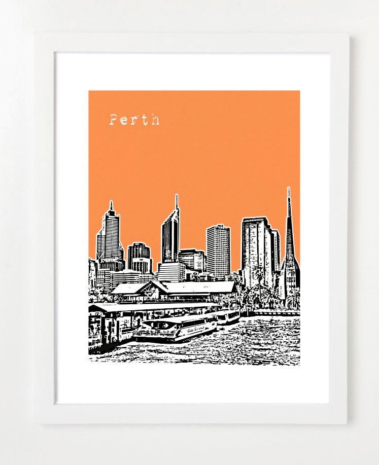Perth Skyline Poster Perth City Series Art Print Perth | Etsy