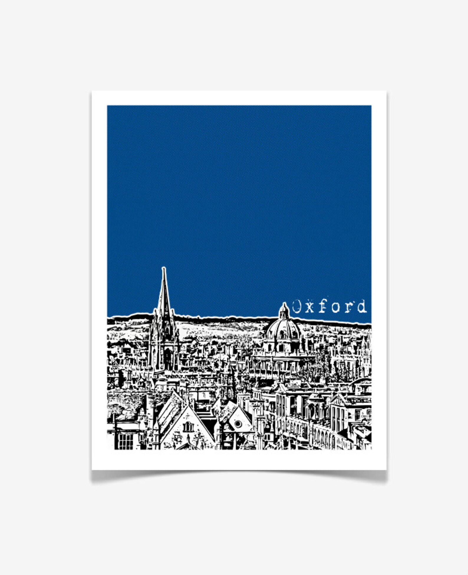 Oxford City Skyline Illustration Oxford England Art Print - Etsy