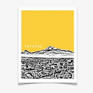 Yerevan, Armenia Poster City Skyline Art Print Yerevan Skyline Poster ...