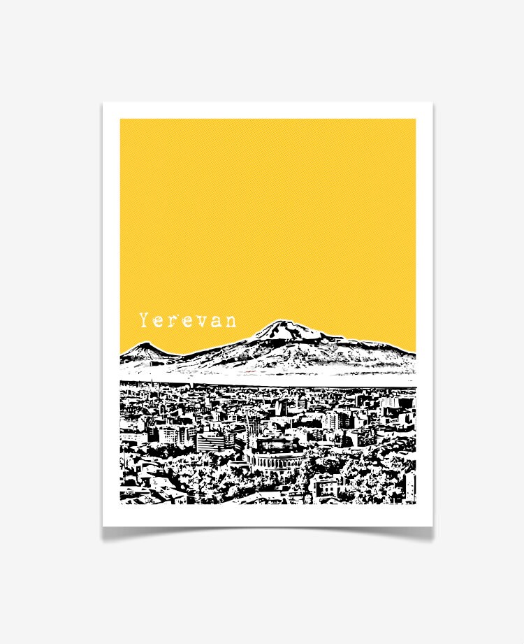 Yerevan Armenia Poster City Skyline Art Print Yerevan - Etsy
